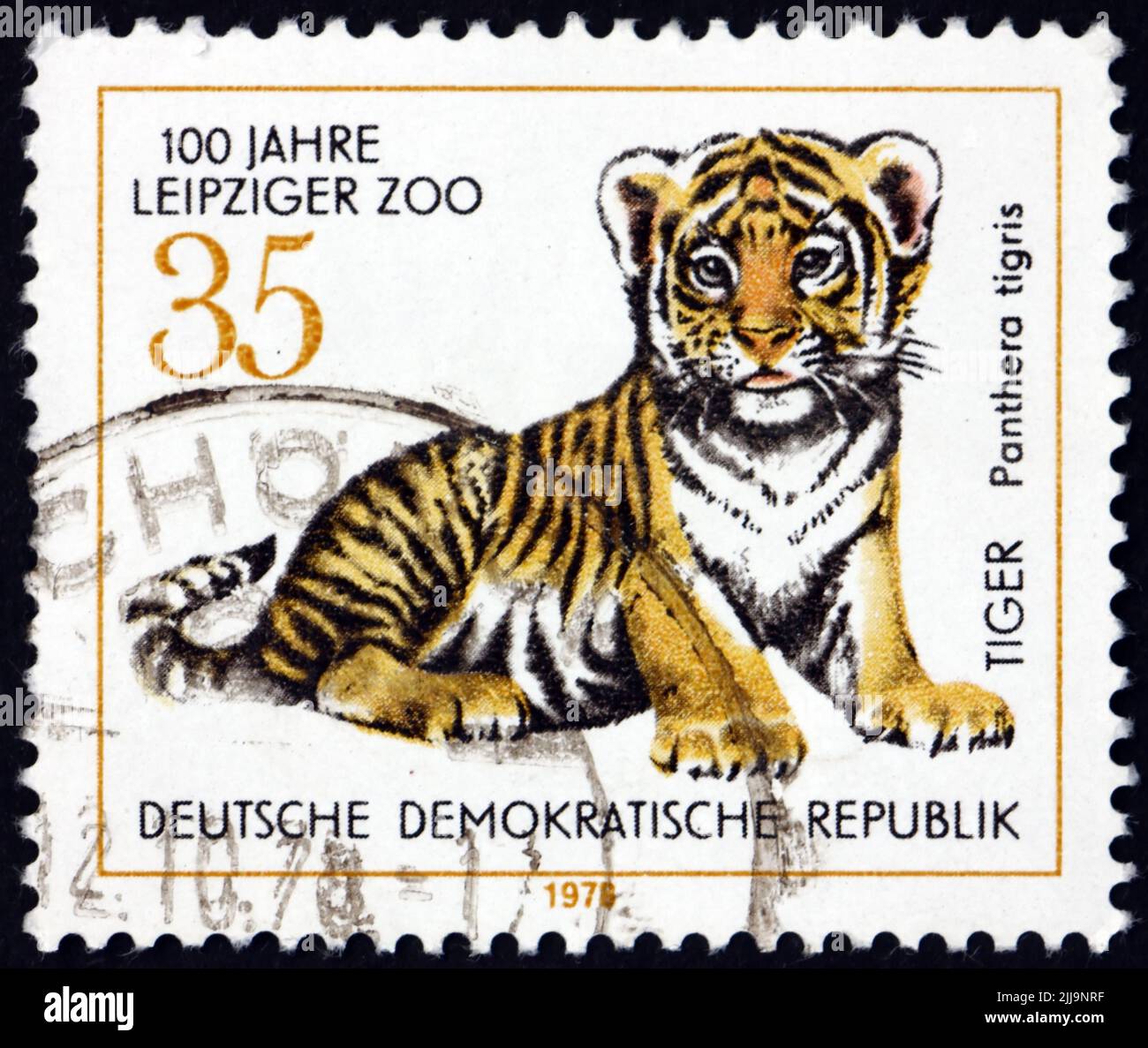 GERMANY - CIRCA 1978: a stamp printed in Germany shows tiger cub, young ...