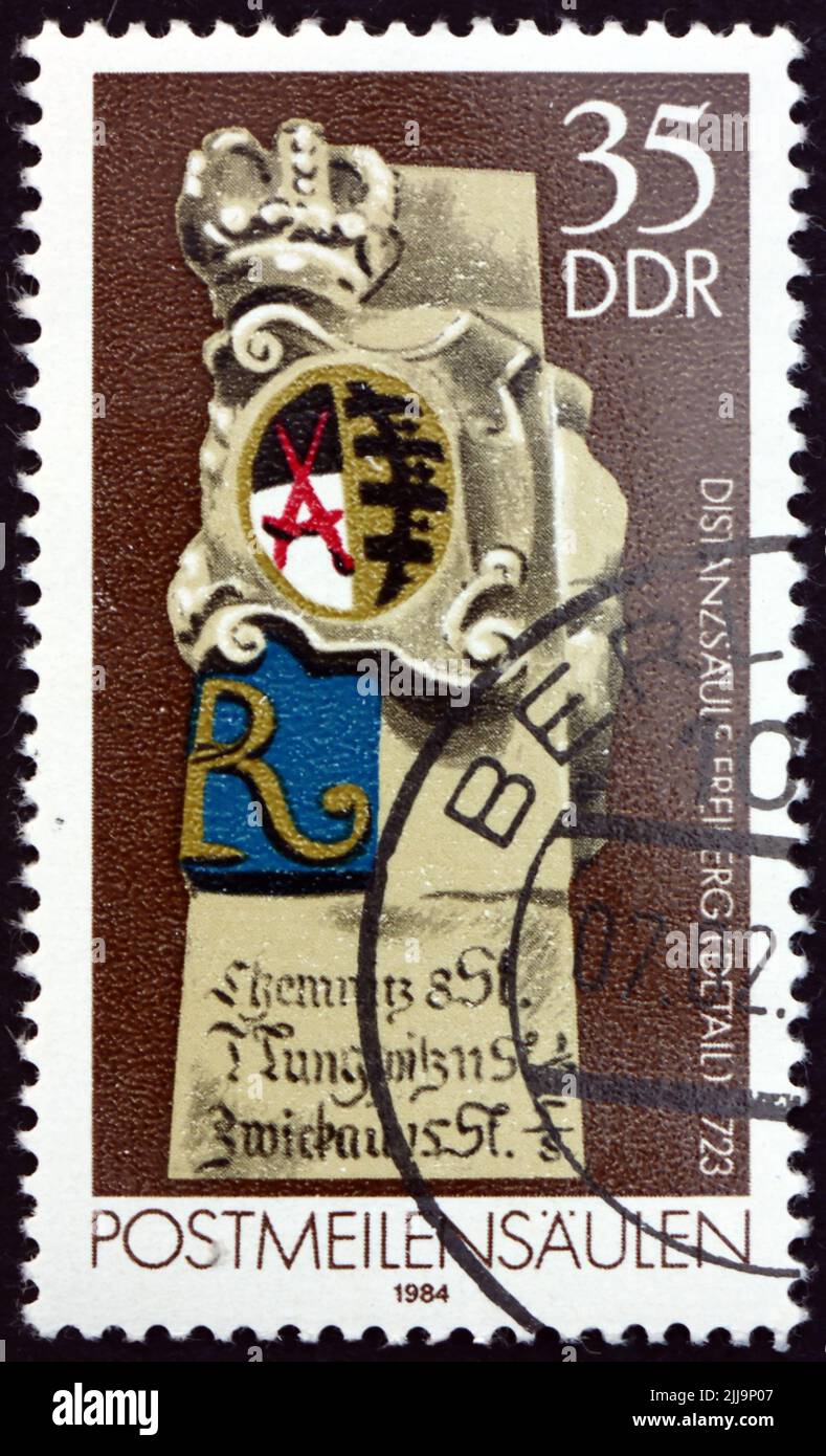 GERMANY - CIRCA 1984: a stamp printed in Germany shows postal milestone ...