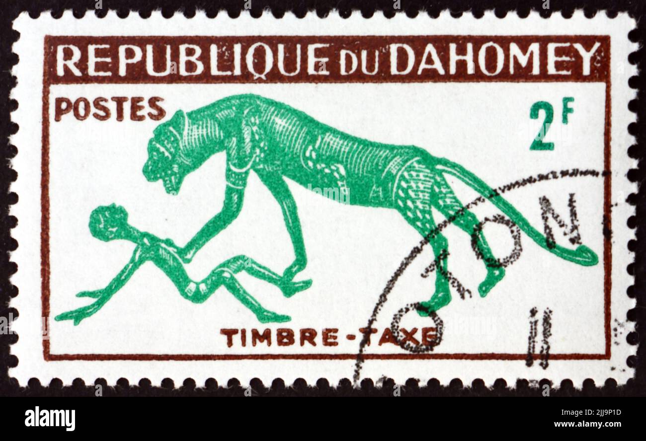 BENIN - CIRCA 1963: a stamp printed in Benin, Dahomey shows Panther and ...