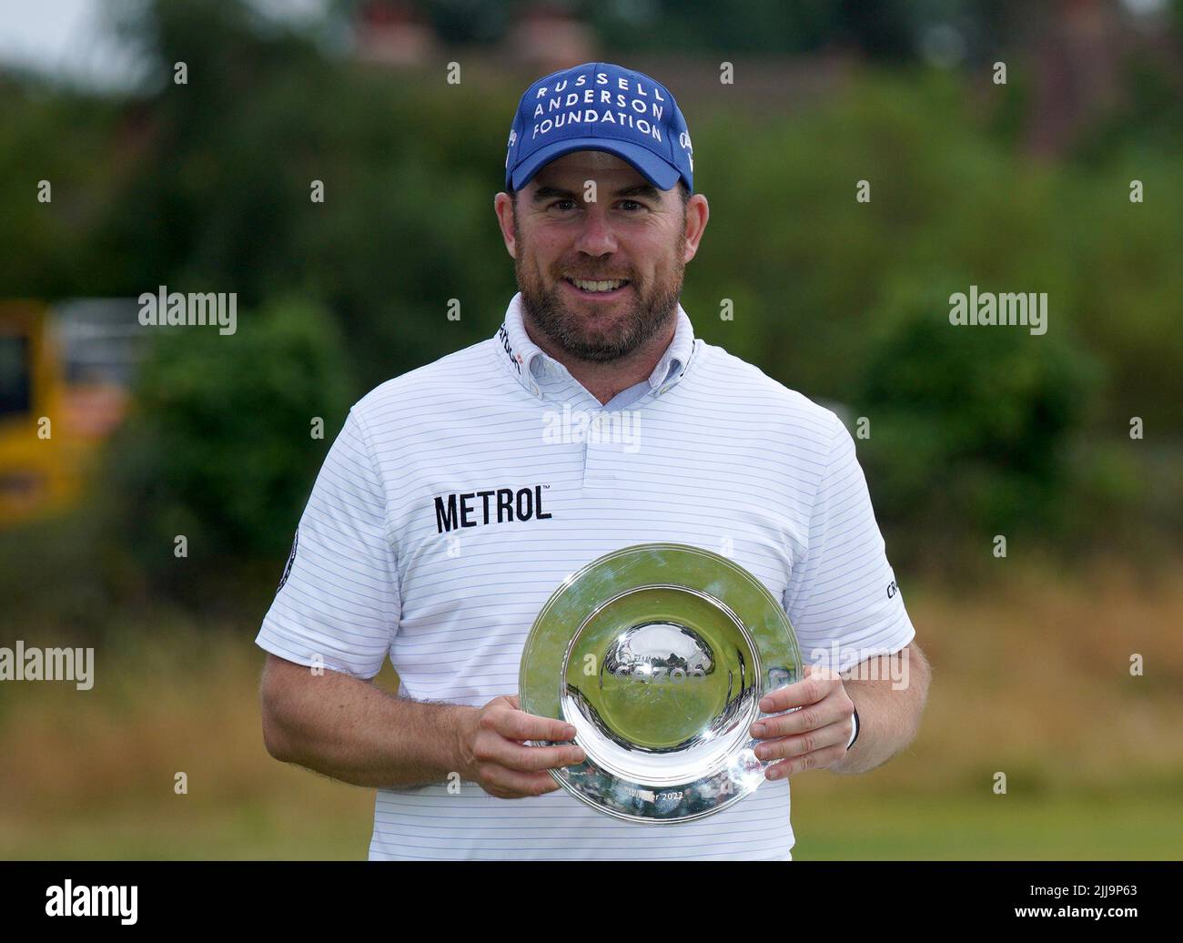 Richie Ramsay poses with the trophy after winning the Cazoo Open at the ...