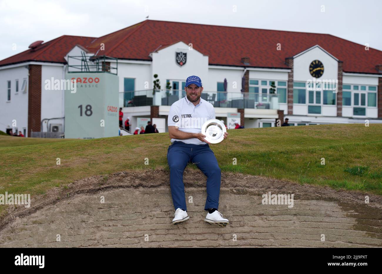 Richie Ramsay poses with the trophy after winning the Cazoo Open at the ...