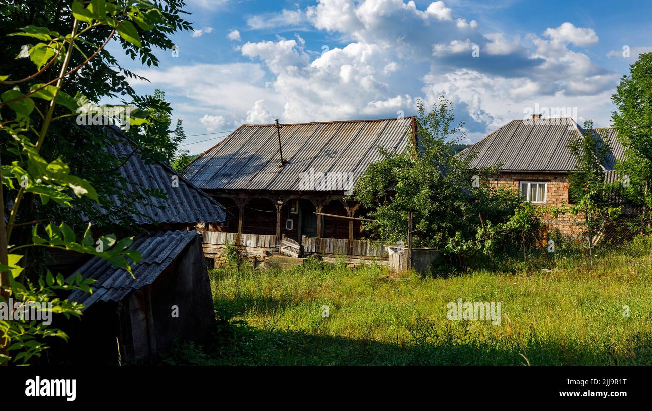 Farms and Farm houses in Oncesti Maramures Romania Stock Photo - Alamy