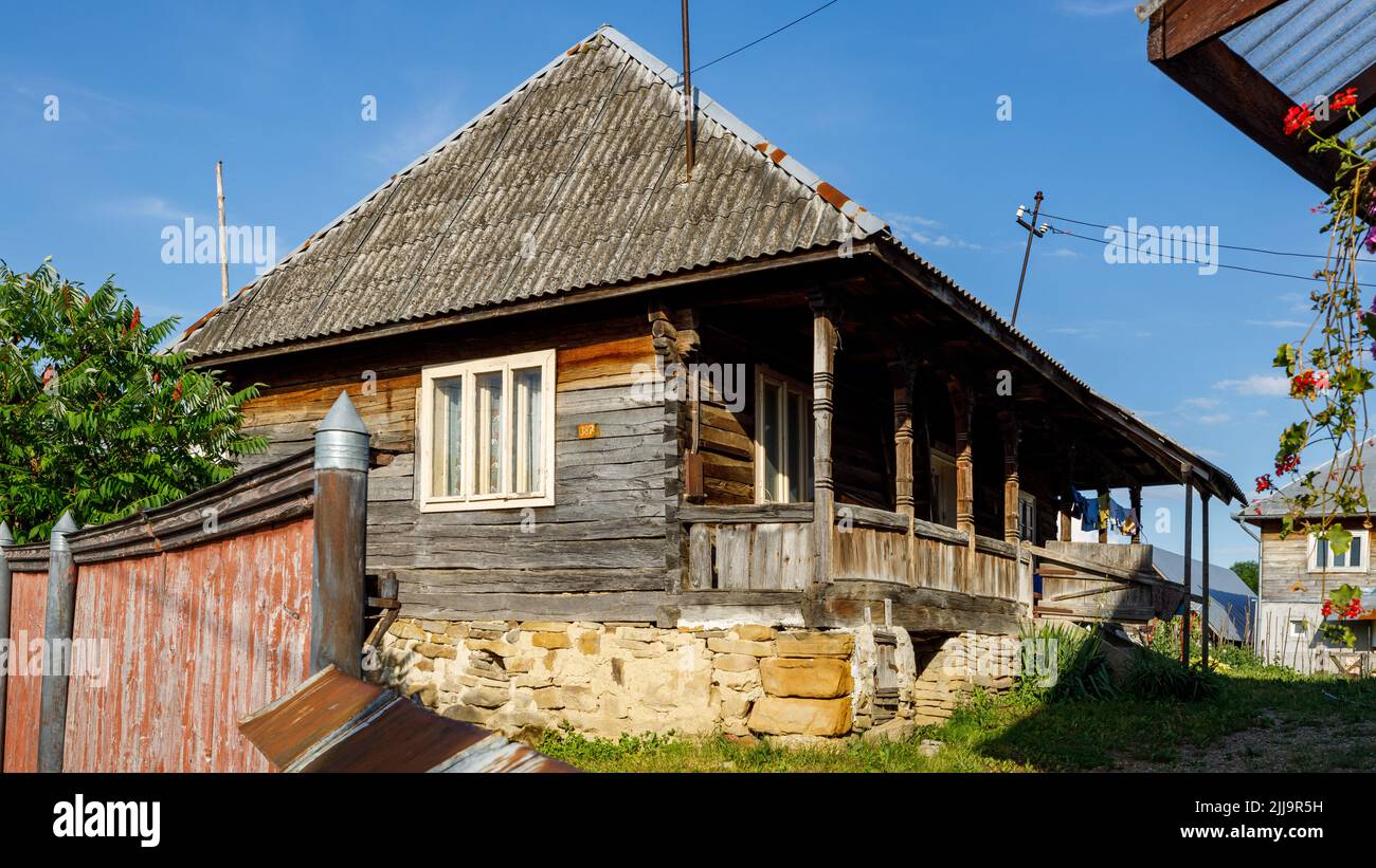Farms and Farm houses in Oncesti Maramures Romania Stock Photo - Alamy