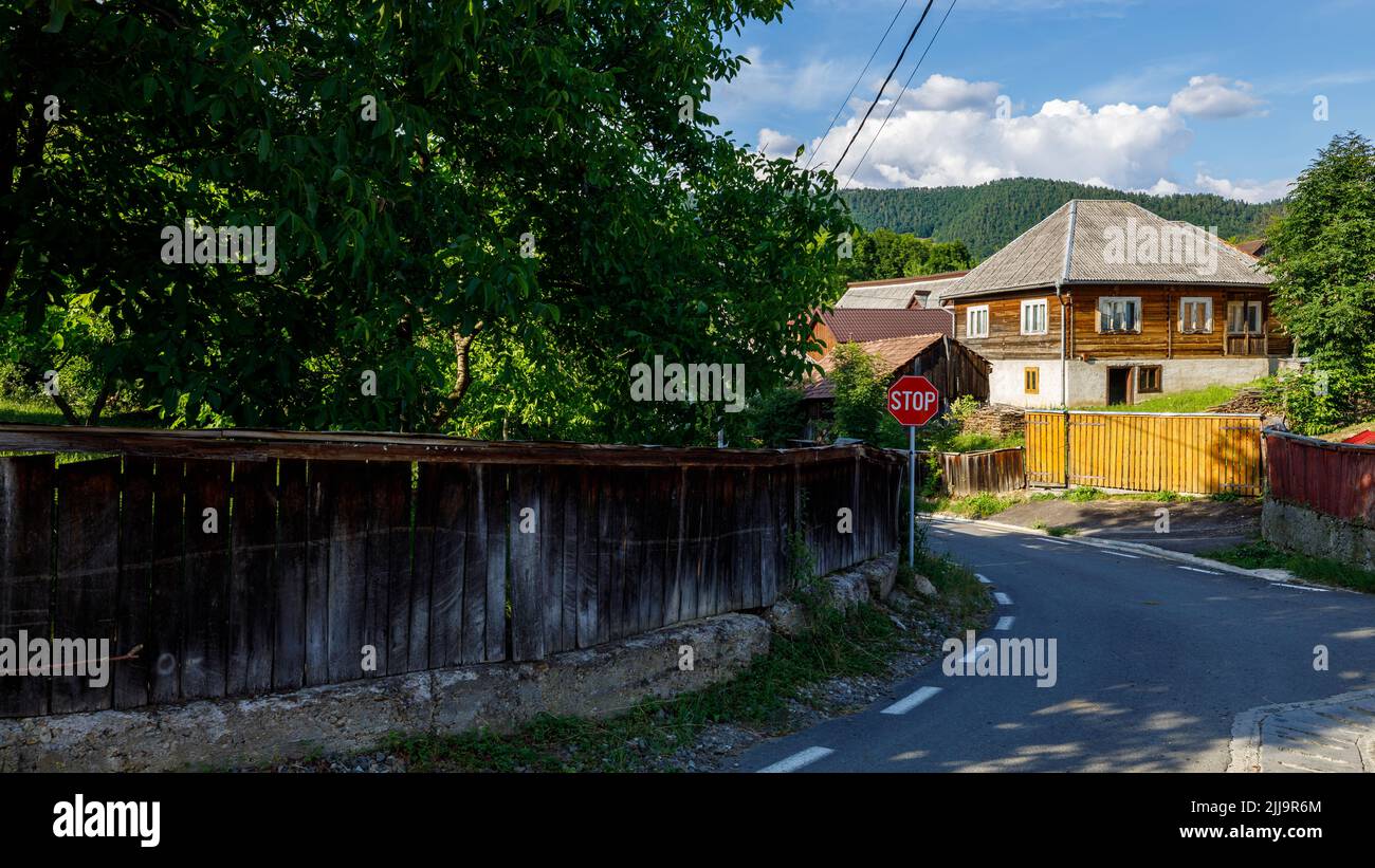 Farms and Farm houses in Oncesti Maramures Romania Stock Photo - Alamy