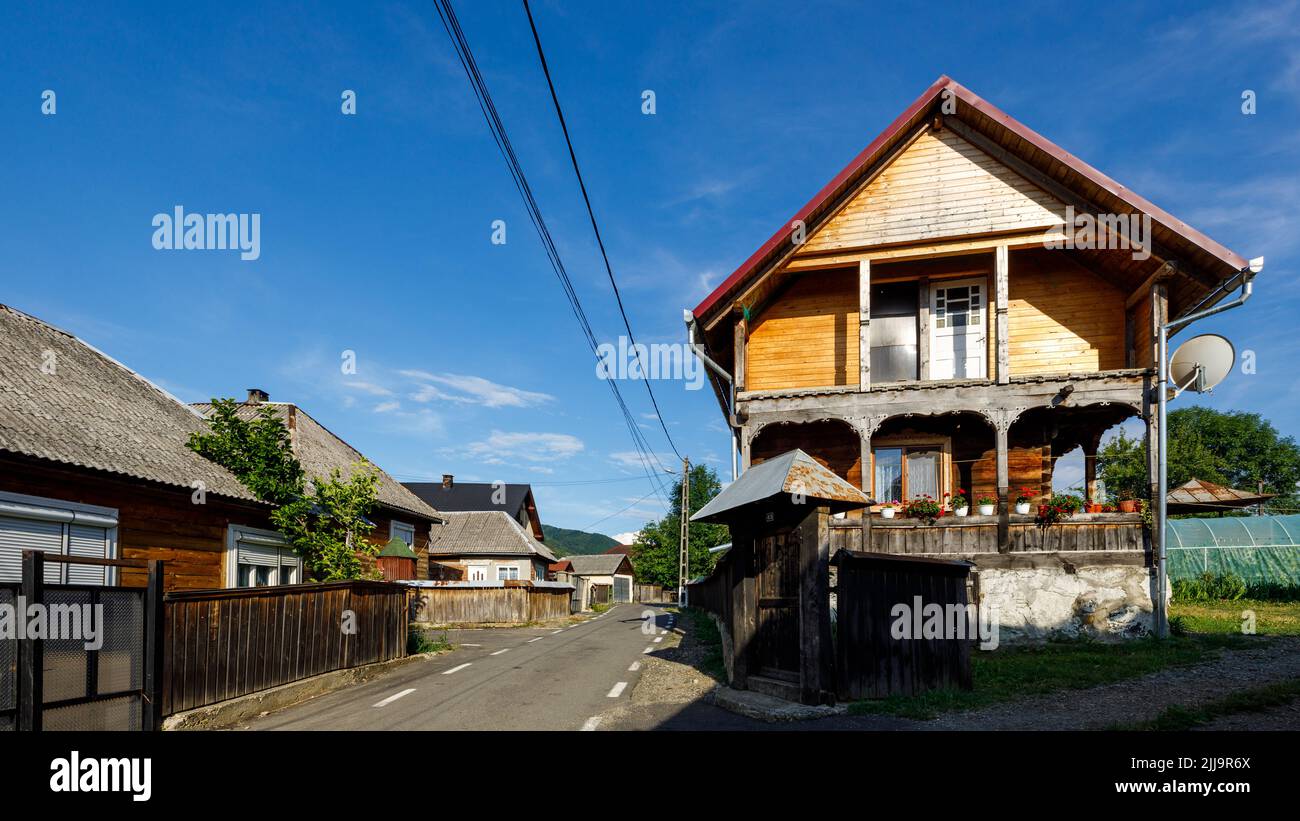 Farms and Farm houses in Oncesti Maramures Romania Stock Photo - Alamy