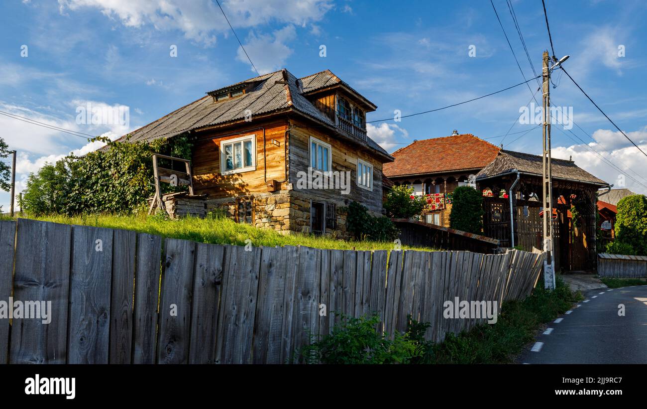 Farms and Farm houses in Oncesti Maramures Romania Stock Photo - Alamy