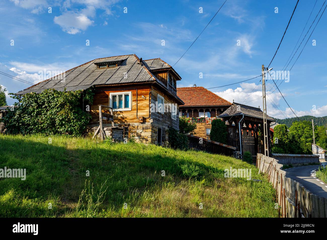 Farms and Farm houses in Oncesti Maramures Romania Stock Photo - Alamy