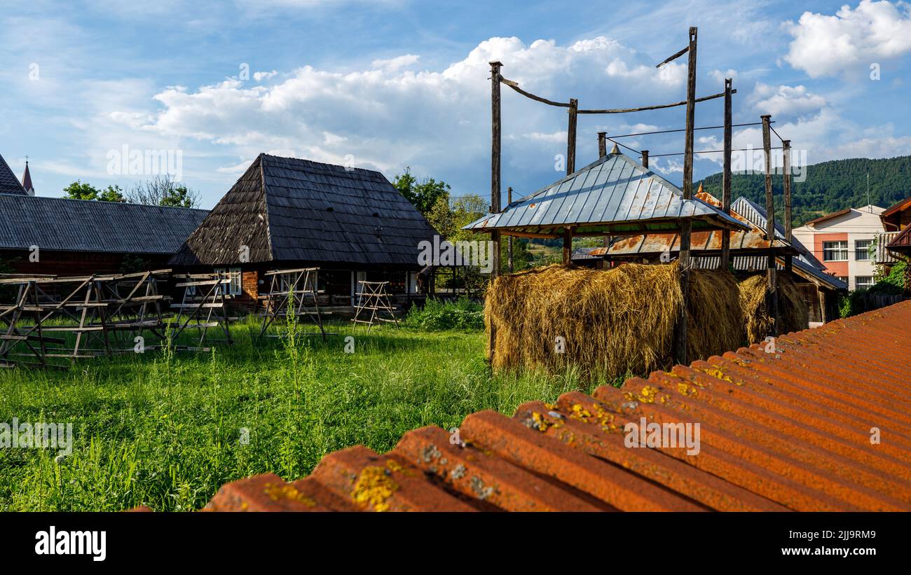 Farms and Farm houses in Oncesti Maramures Romania Stock Photo - Alamy