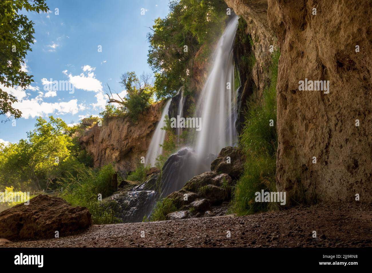 Rifle Falls State Park, Colorado. Cascading triple waterfall Stock ...