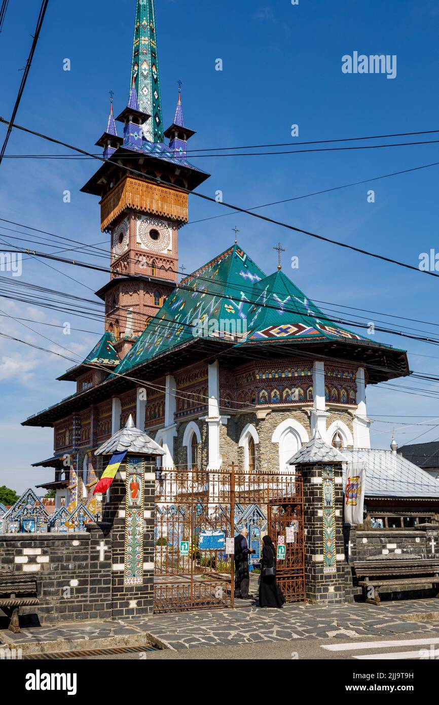 The merry cemetery of sapanta in the Maramures of Romania Stock Photo ...