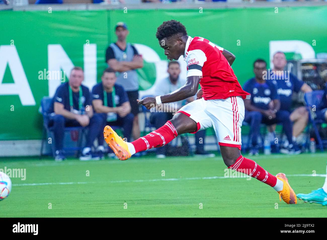 Orlando, Florida, USA, July 23, 2022, Arsenal FC player Bukayo Saka #7 ...