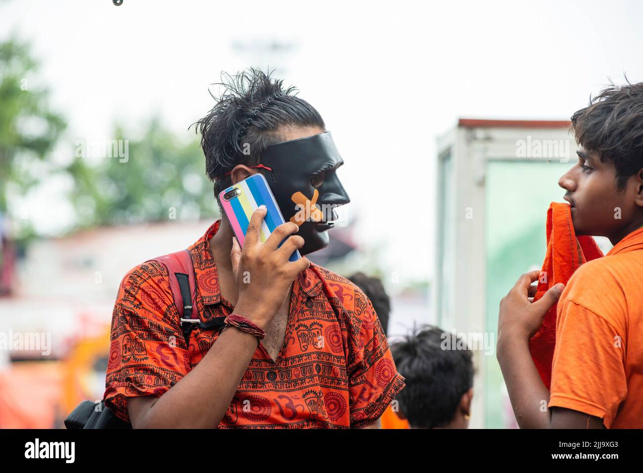 Kanwariya seen wearing a mask during annual Kanwar Yatra ahead of ...