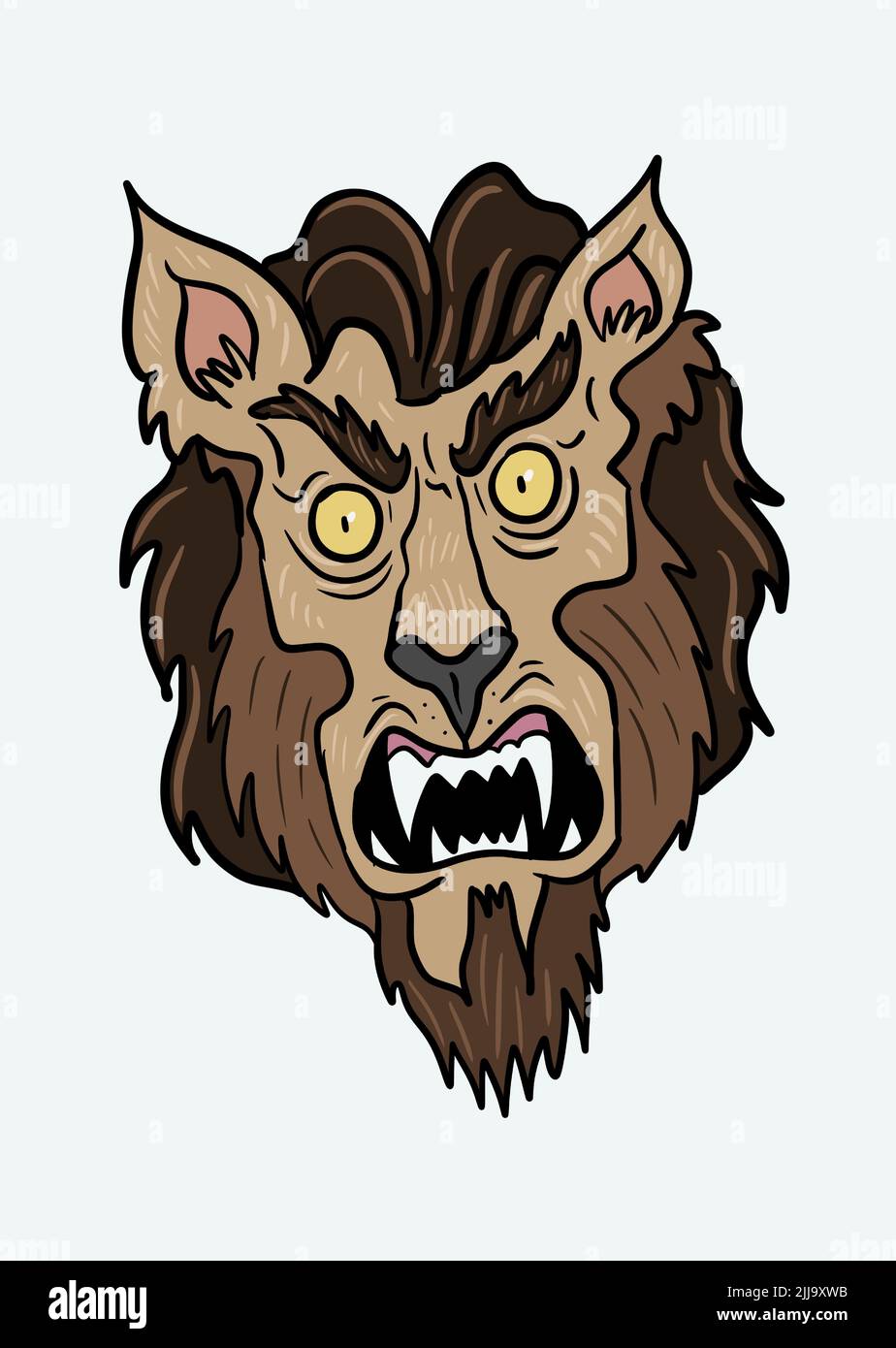 werewolf head illustration Stock Photo - Alamy