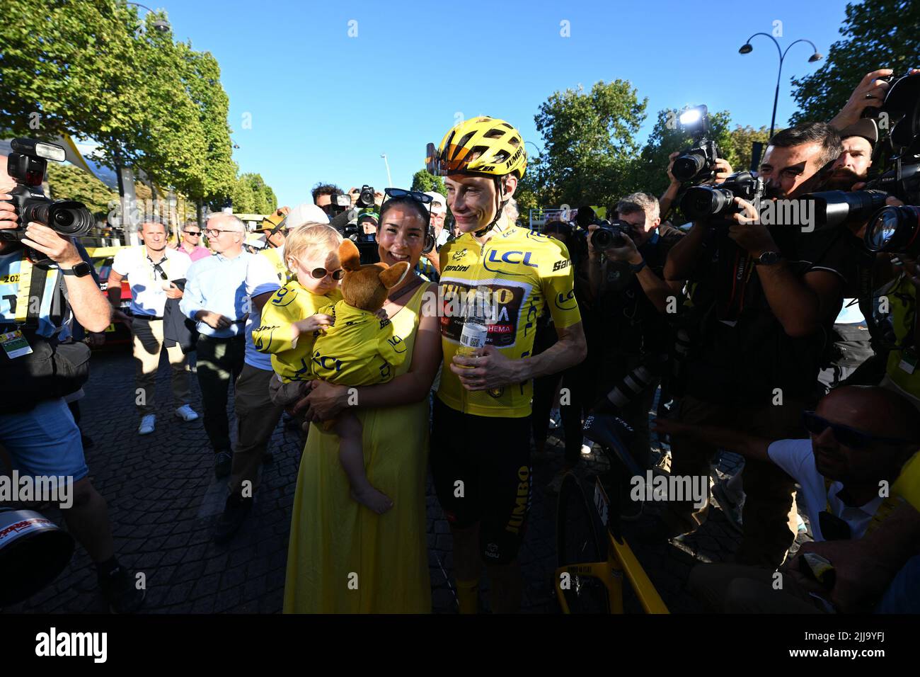 Champs-Elysees, France, 24 July 2022. Danish Jonas Vingegaard of Jumbo ...