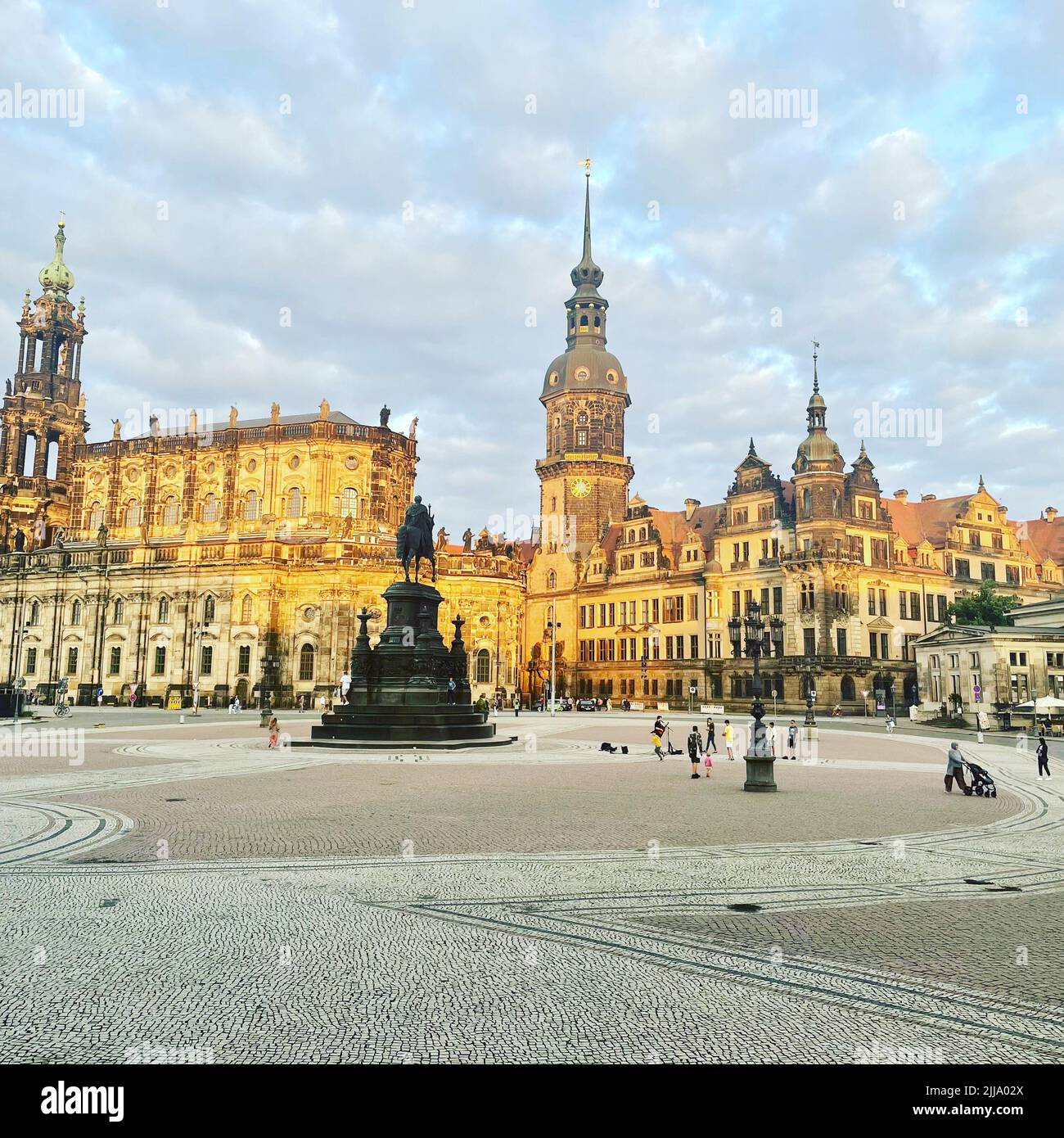 The Dresden square with castle Stock Photo - Alamy