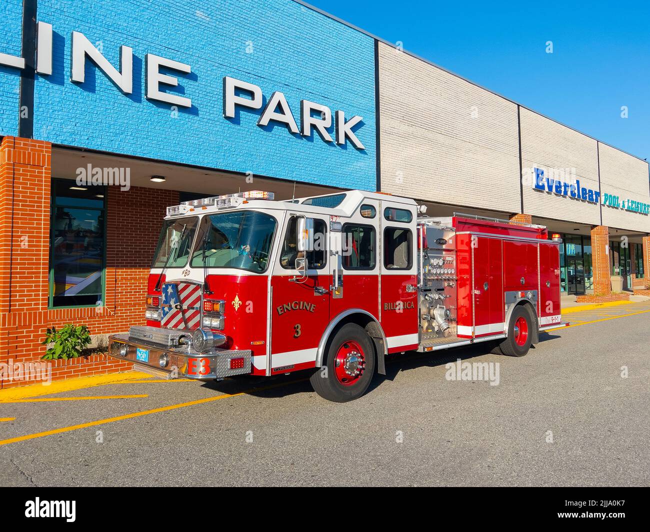 Billerica Fire Department E-One Typhoon fire truck in town center of ...
