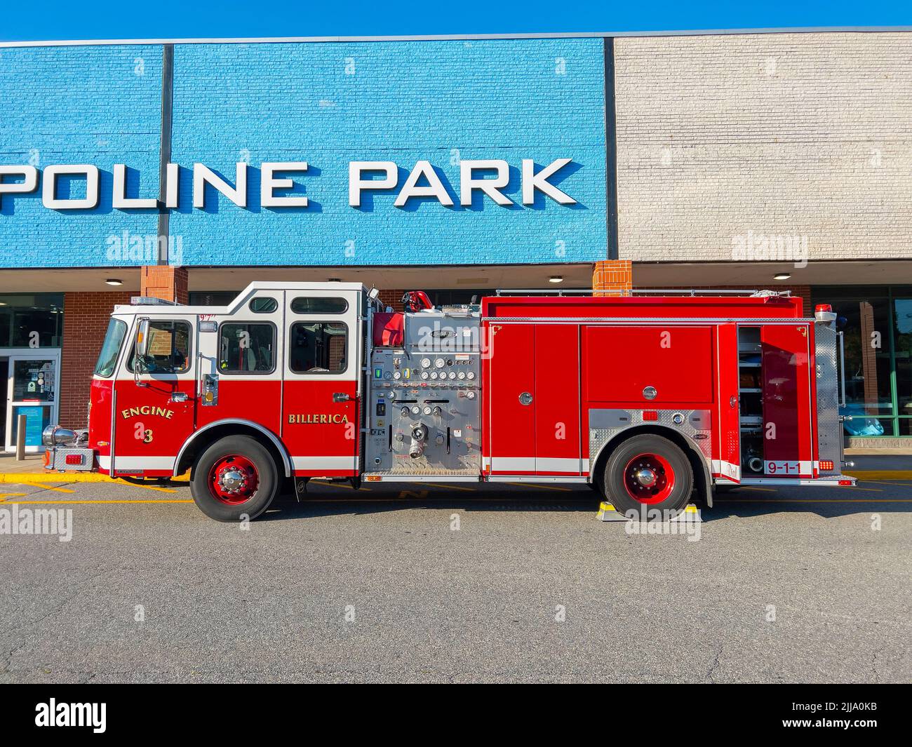 Billerica Fire Department E-One Typhoon fire truck in town center of ...