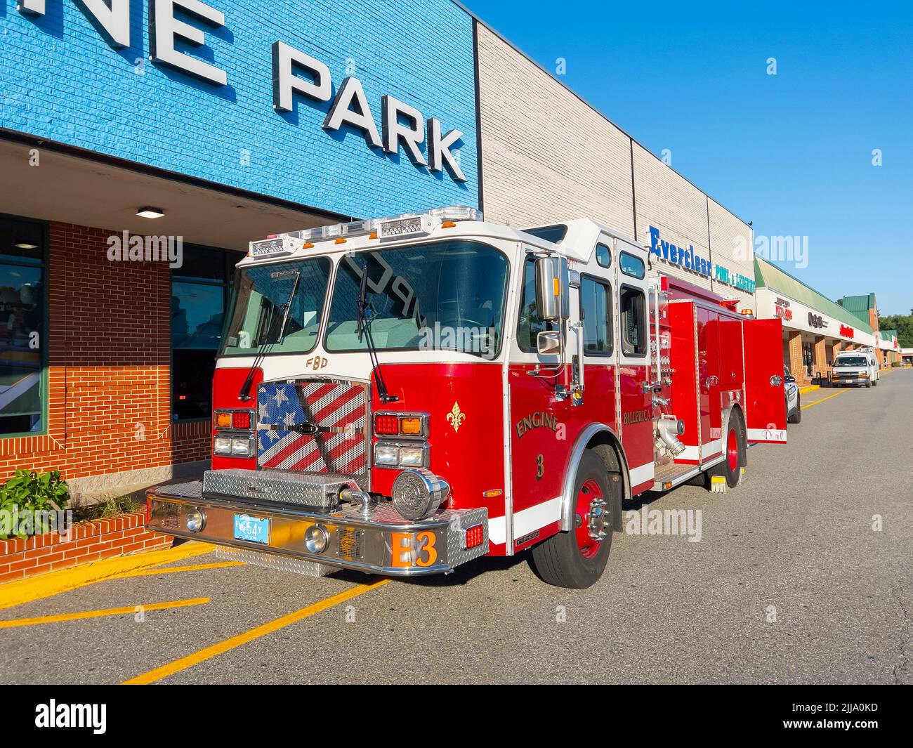 Billerica Fire Department E-One Typhoon fire truck in town center of ...