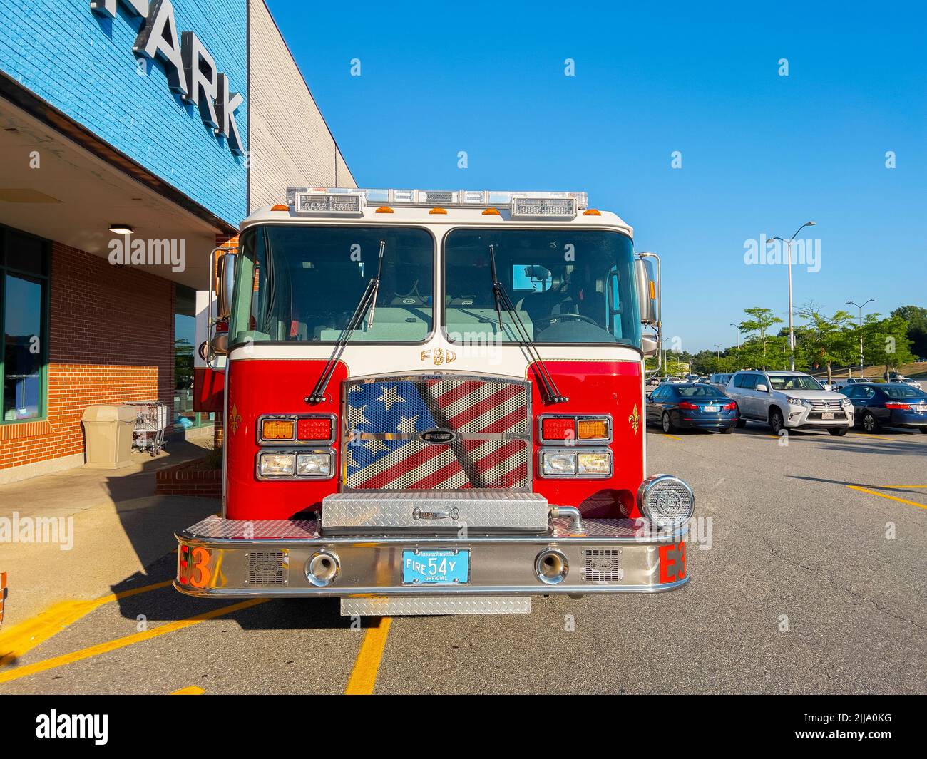 Billerica Fire Department E-One Typhoon fire truck in town center of ...