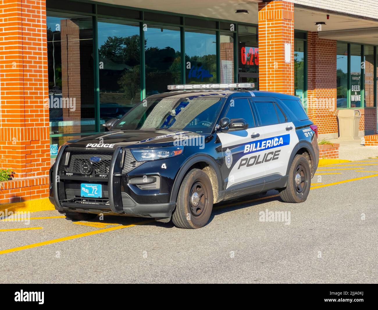 Ford Police Utility SUV car in town center of Billerica, Massachusetts ...