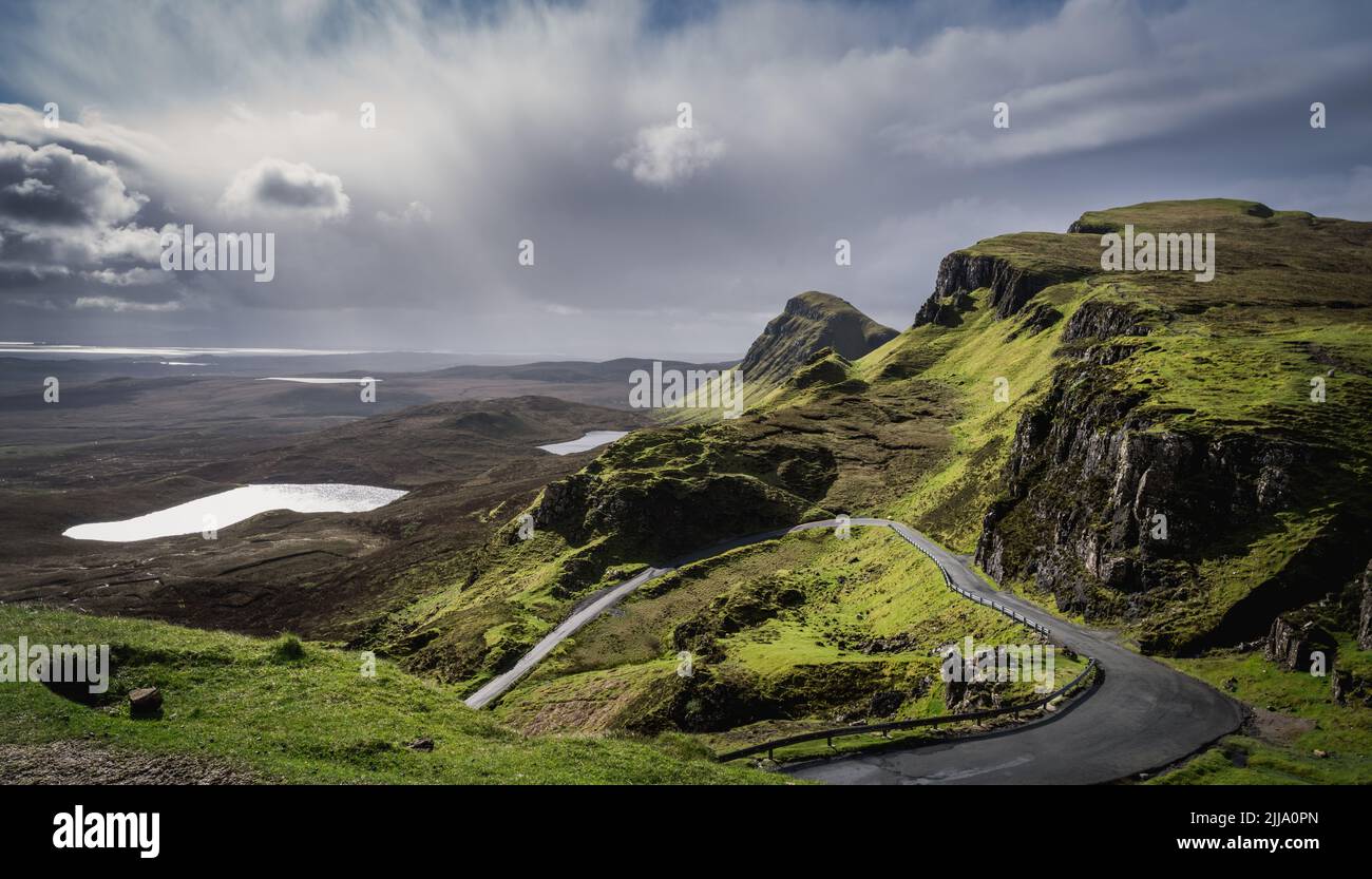 Looking north from the Quiraing to Biode Buidhe, Isle of Skye Stock ...