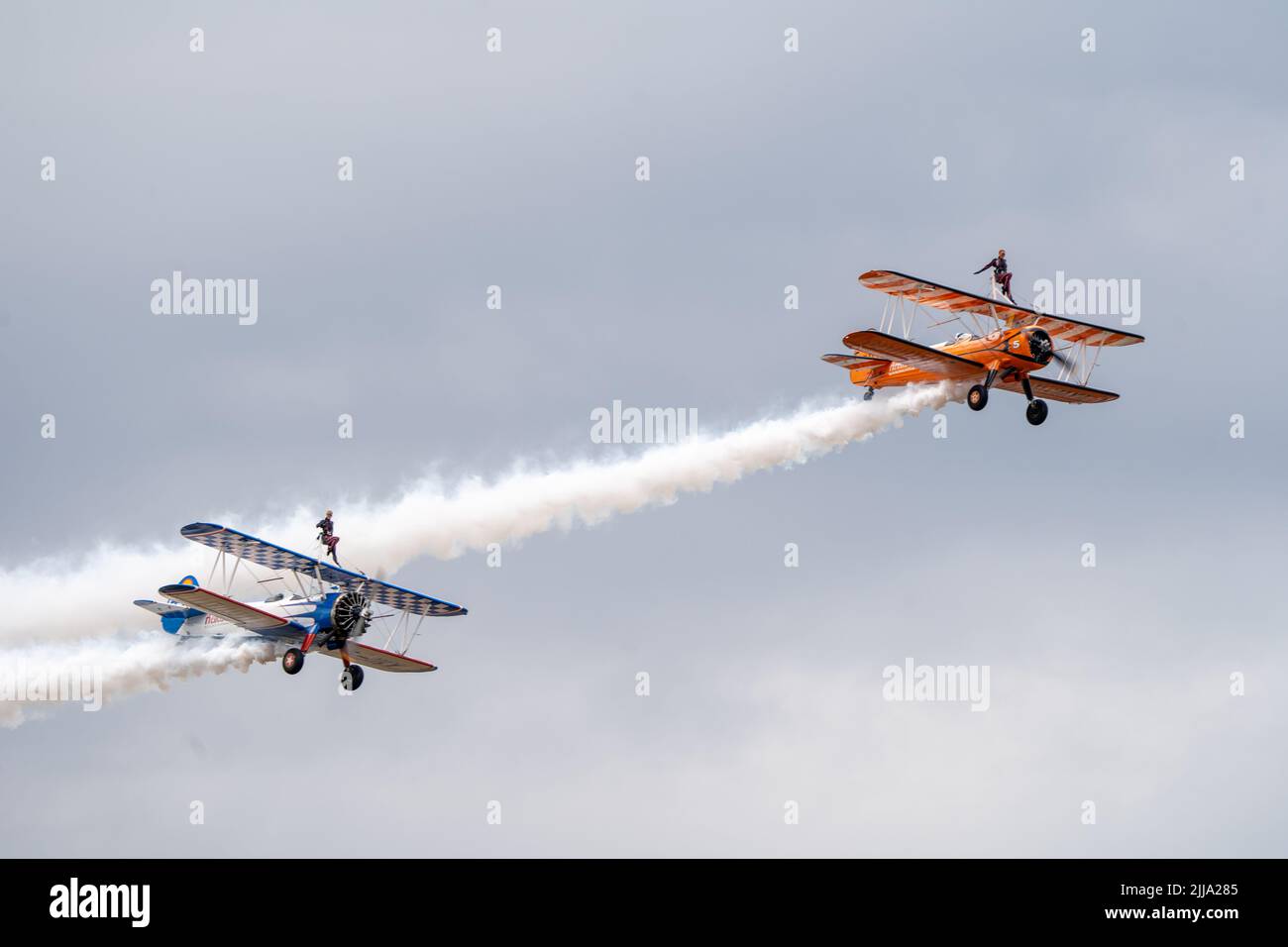 Wing Walkers At Farnborough Air Show 2022 Stock Photo - Alamy