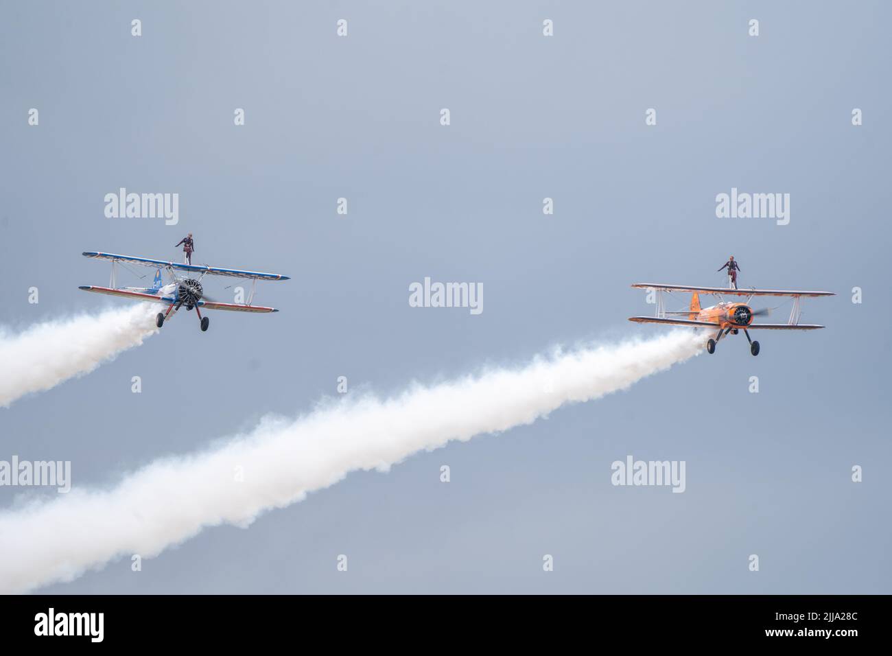 Wing Walkers At Farnborough Air Show 2022 Stock Photo - Alamy