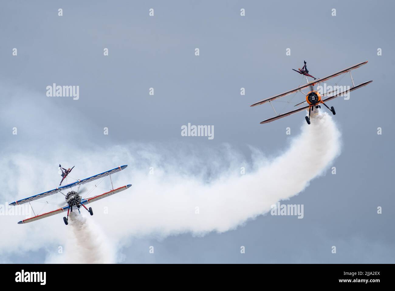 Wing Walkers At Farnborough Air Show 2022 Stock Photo - Alamy