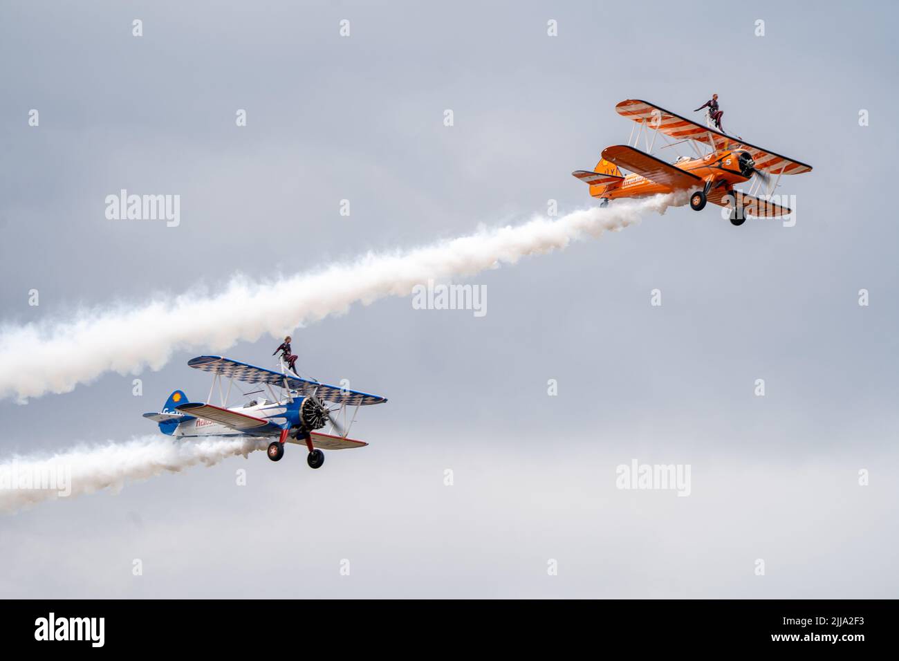 Wing Walkers At Farnborough Air Show 2022 Stock Photo - Alamy