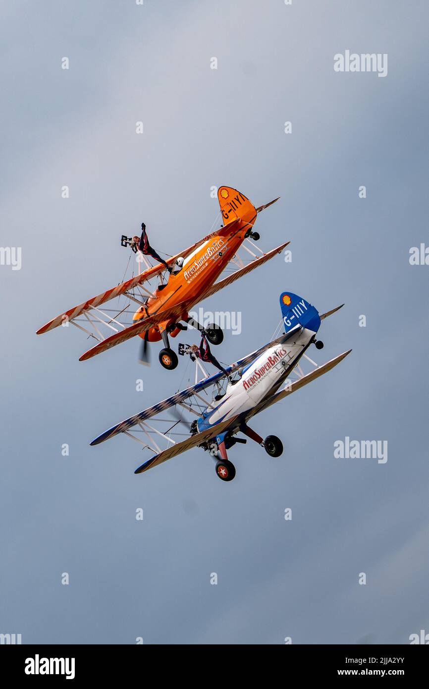 Wing Walkers At Farnborough Air Show 2022 Stock Photo - Alamy