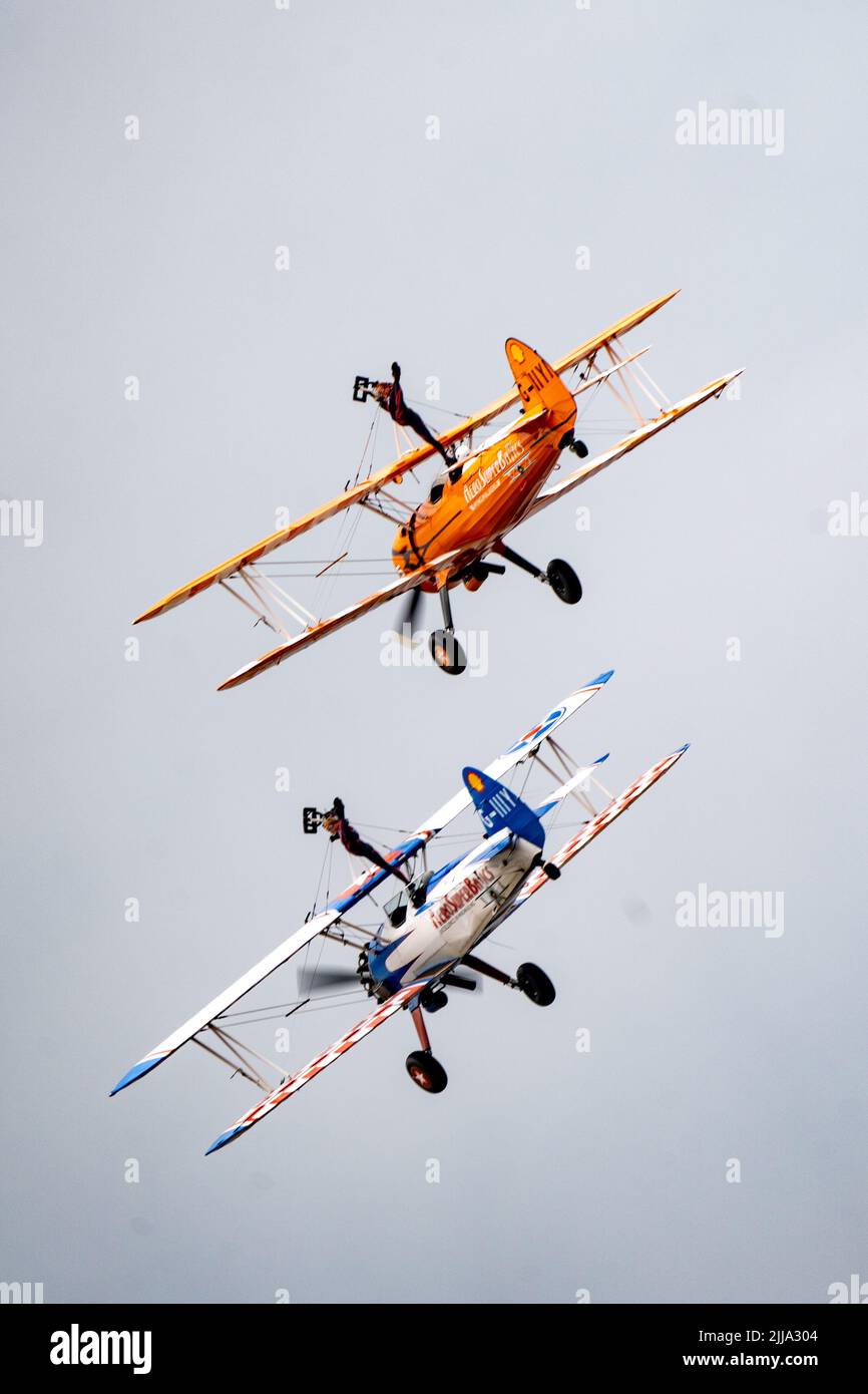 Wing Walkers At Farnborough Air Show 2022 Stock Photo - Alamy