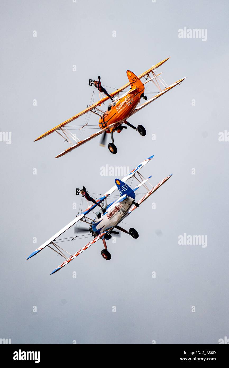 Wing Walkers At Farnborough Air Show 2022 Stock Photo - Alamy