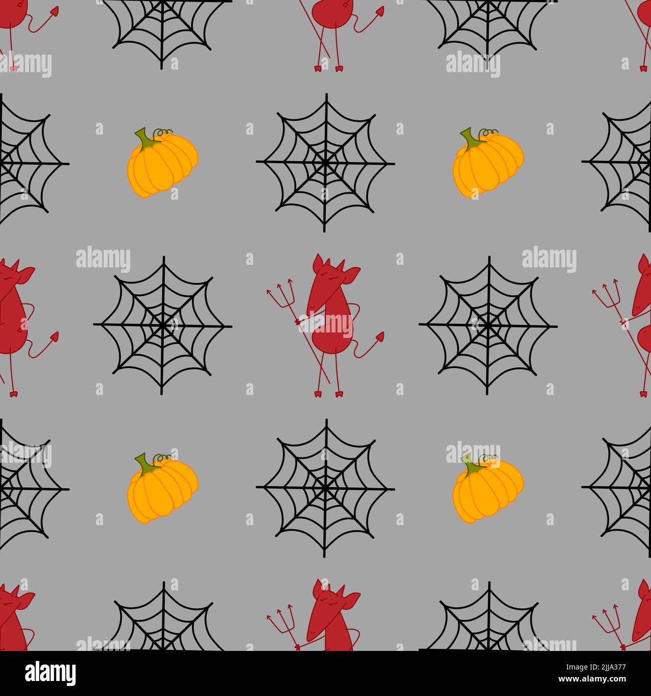 Halloween seamless cartoon evil devil pattern for wrapping paper and ...
