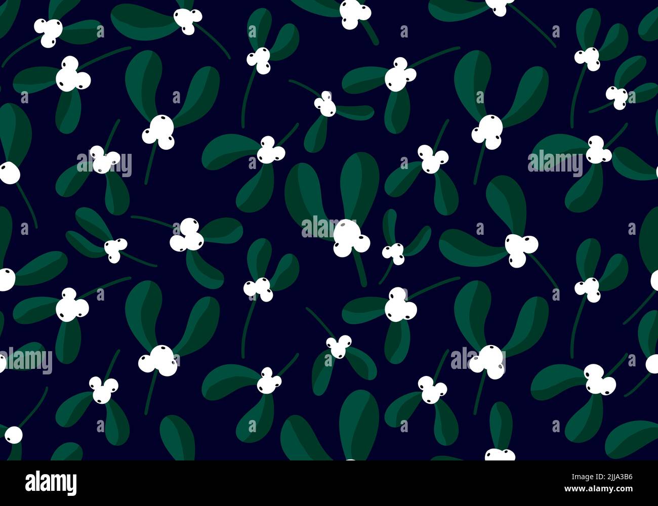 Winter Christmas seamless mistletoe floral pattern for new year ...