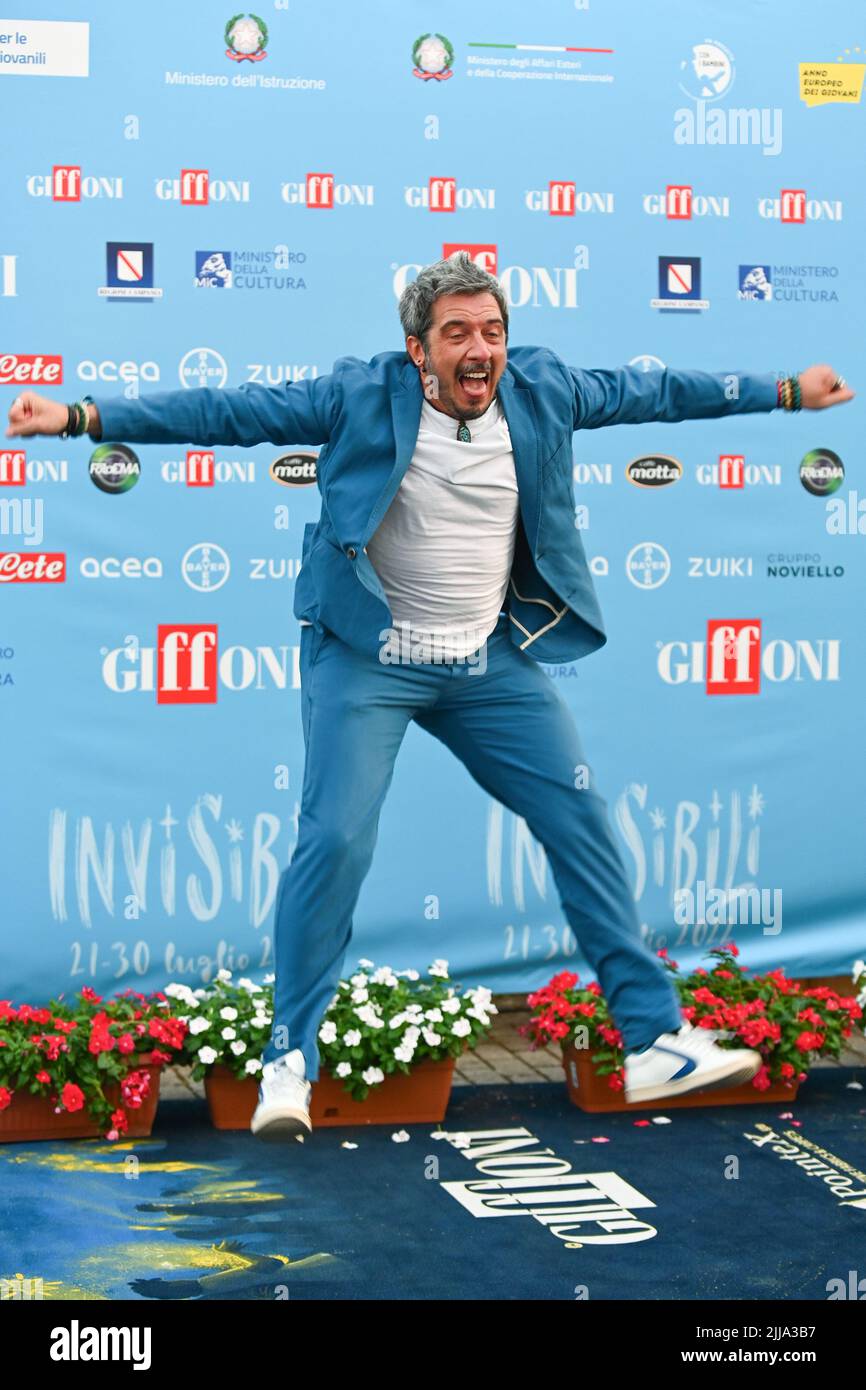 GIFFONI VALLE PIANA, ITALY - JULY 24: Paolo Ruffini and Barbara Clara ...