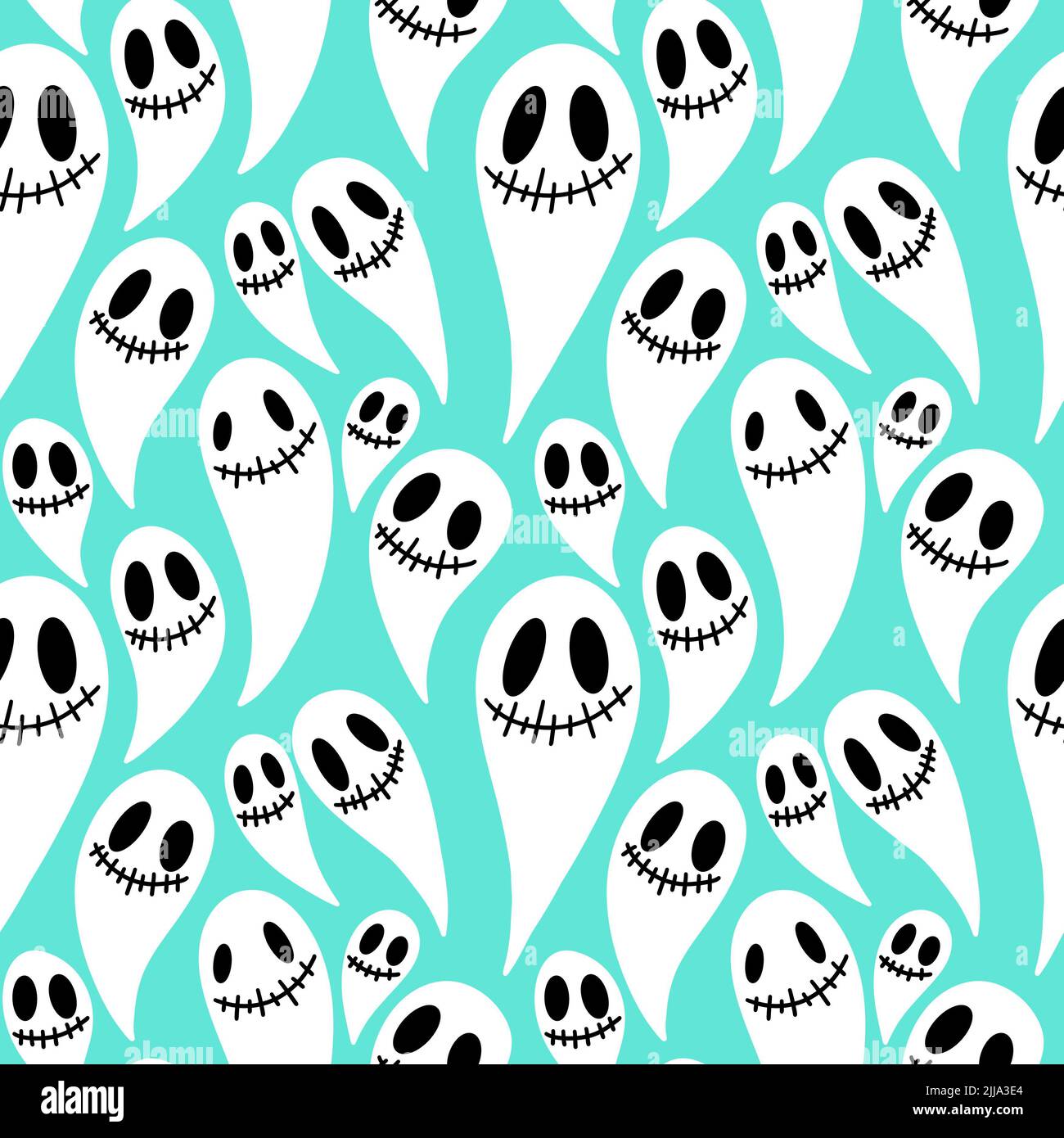 Autumn Halloween seamless cartoon ghost pattern for fabrics and ...