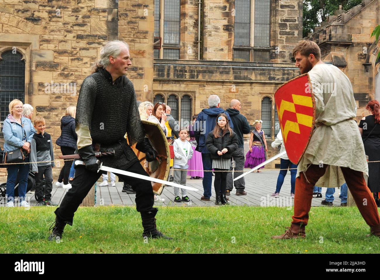 2 Knights sparring at Battle of Falkirk Commemoration 2022 Stock Photo ...