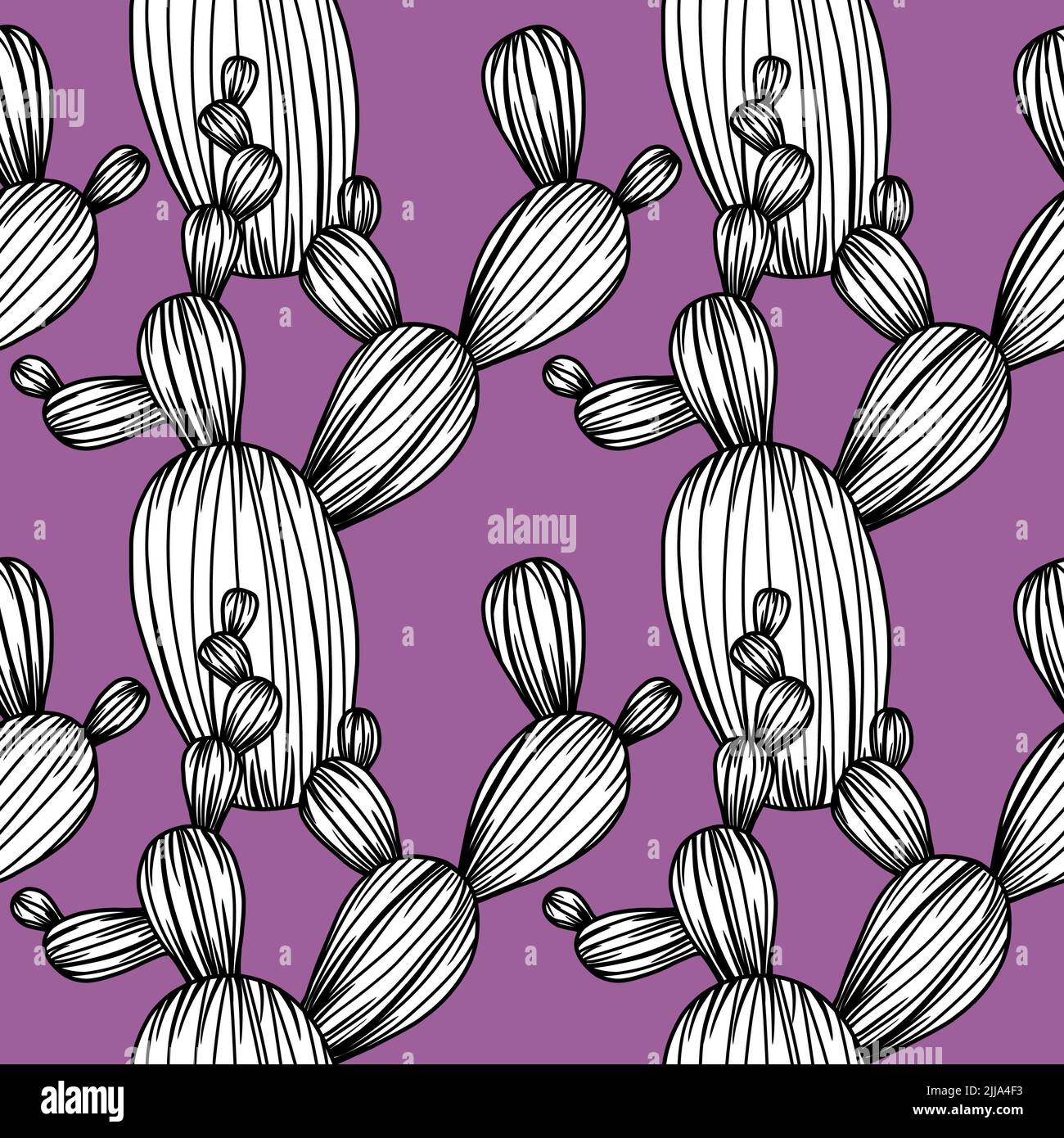 Summer floral seamless cartoon cactus pattern for fabrics and textiles ...