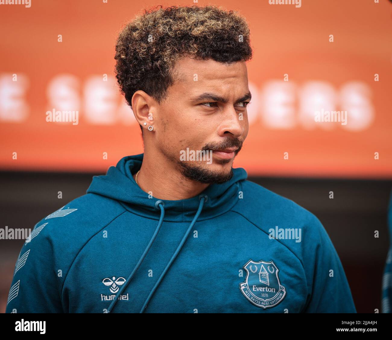 Blackpool, UK. 24th July, 2022. Dele Alli #36 of Everton in Blackpool ...