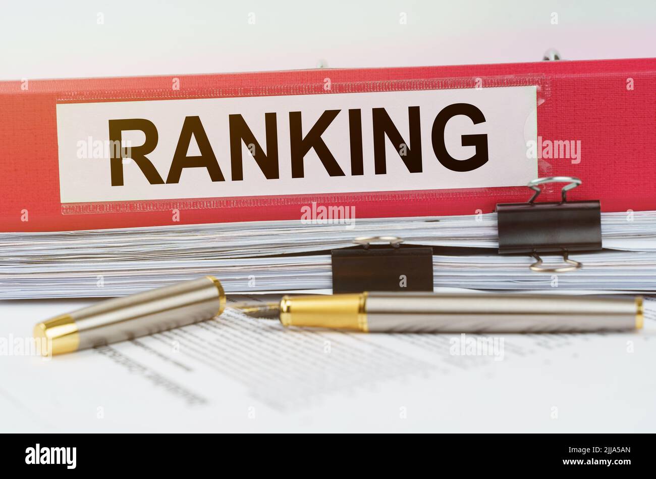 Business and economy concept. There is a folder on the documents with ...