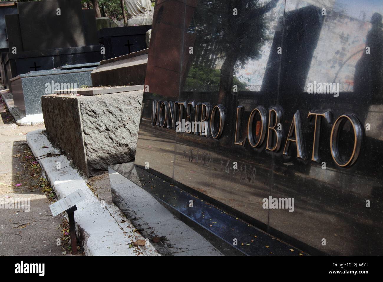 Famous brazilian writer Monteiro Lobato tomb at Cemetery of Consolation ...