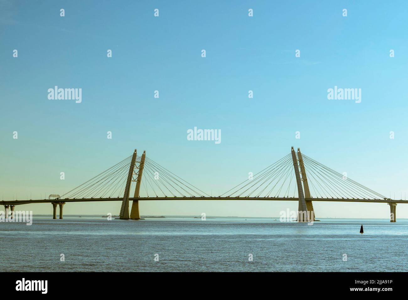 cable-stayed bridge across the bay, western high-speed diameter Stock ...