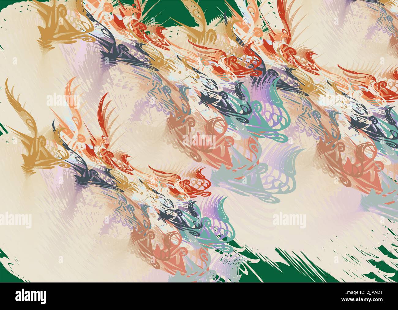Abstract blurry floral motifs for interior sollutions or textiles ...