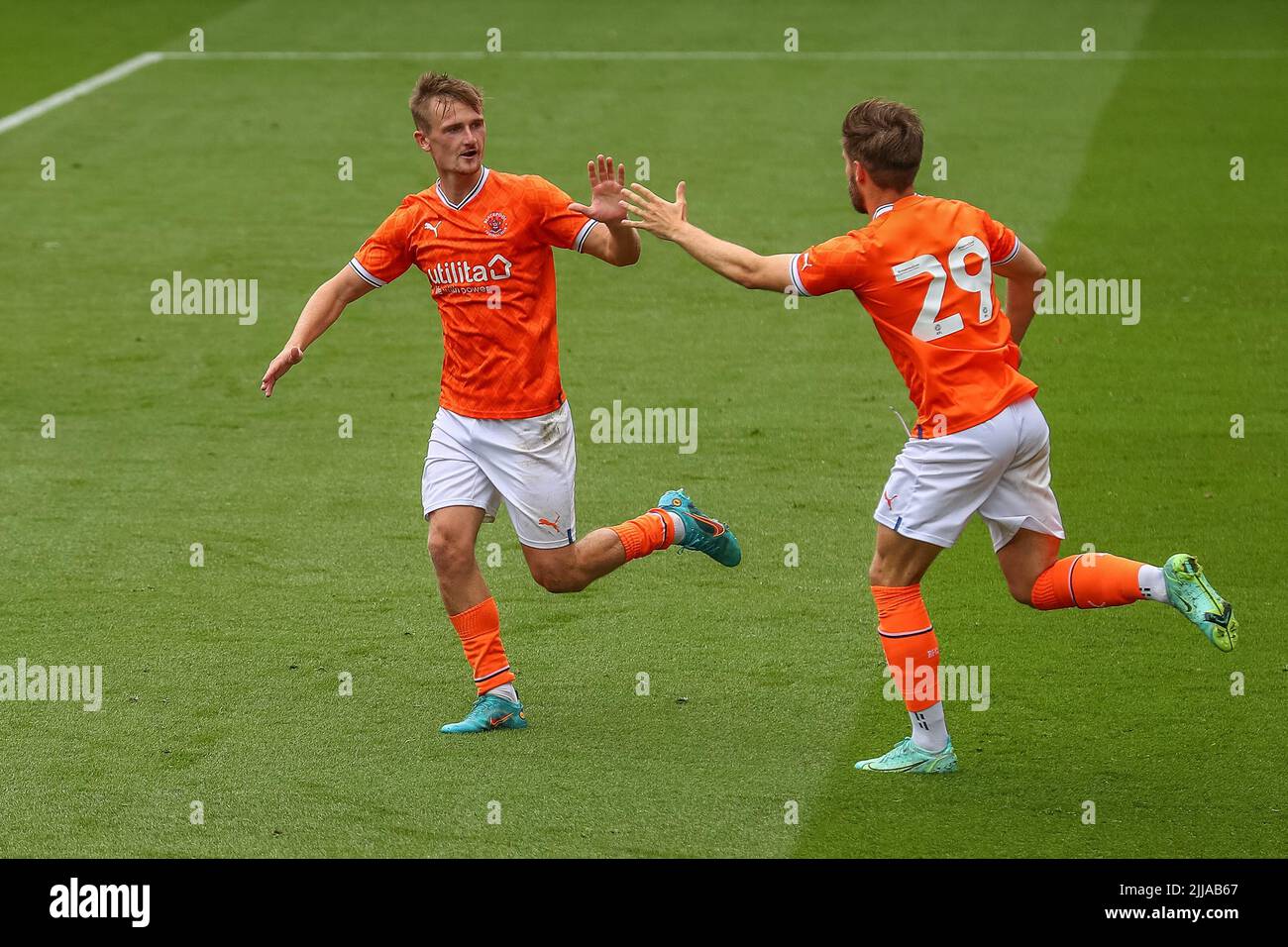 Blackpool, UK. 24th July, 2022. Callum Connolly #2 of Blackpool ...