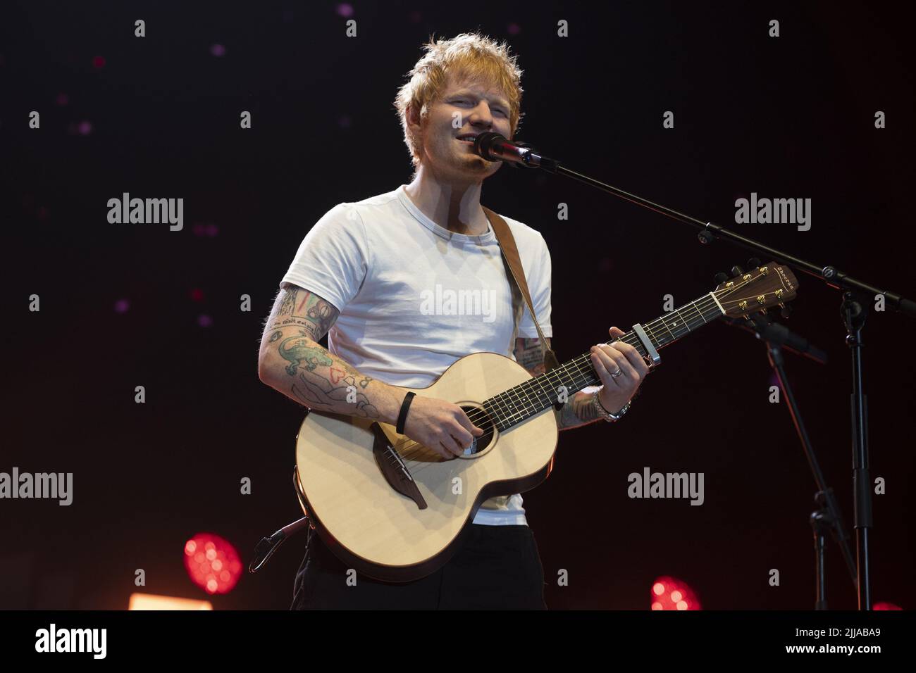 Ed Sheeran performing live as part of Radio City Hits Live 2021 at the ...