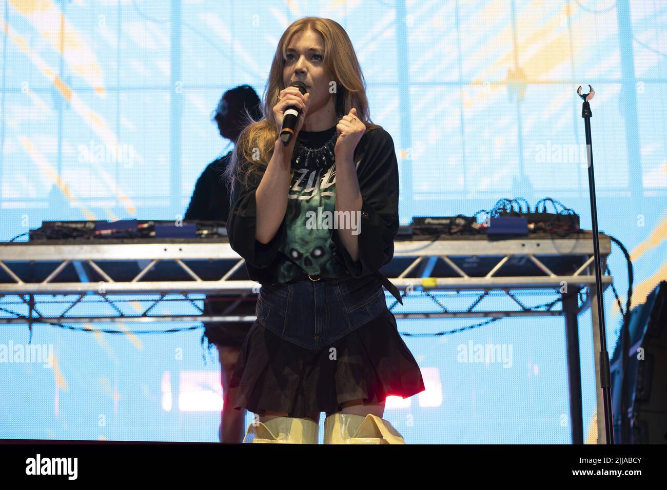 Becky Hill performing live as part of Radio City Hits Live 2021 at the ...