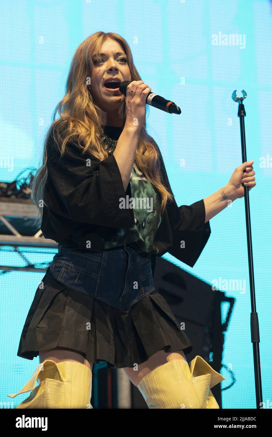 Becky Hill performing live as part of Radio City Hits Live 2021 at the ...