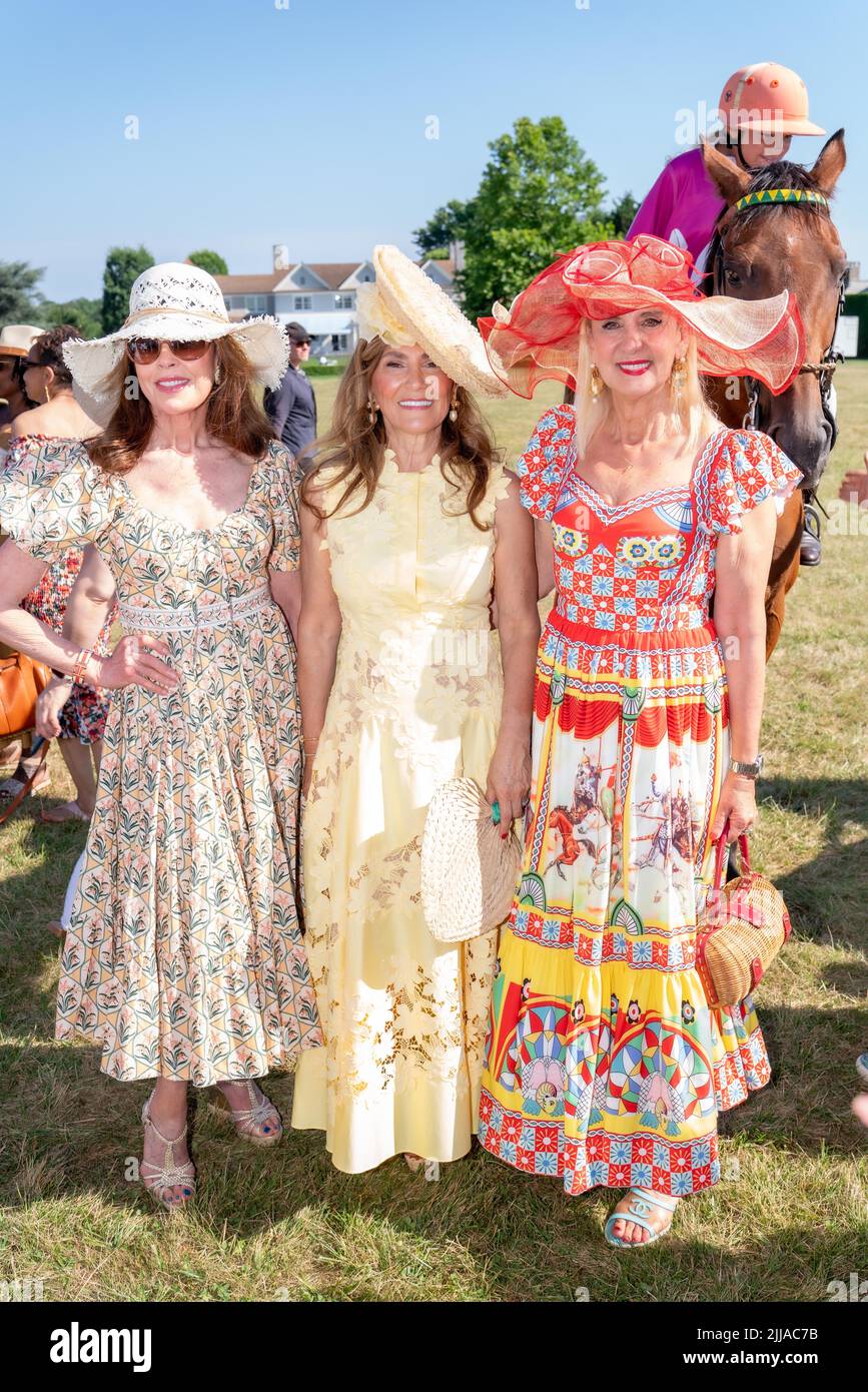Lauren Robert, Maria Fishel and Ruth Miller attend Polo Hamptons 2022 ...