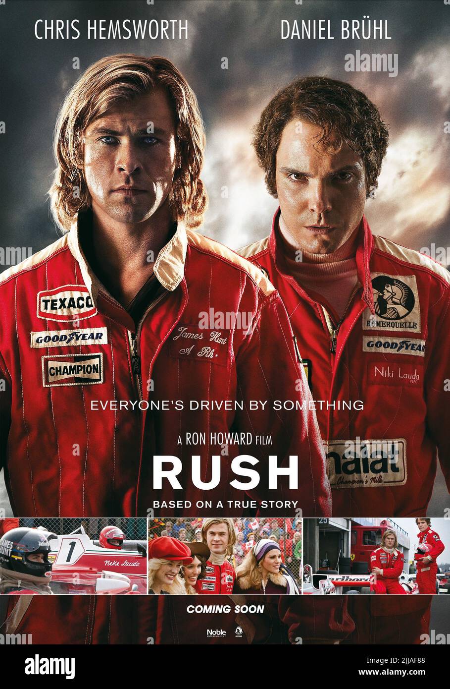 CHRIS HEMSWORTH, DANIEL BRÜHL POSTER, RUSH, 2013 Stock Photo - Alamy