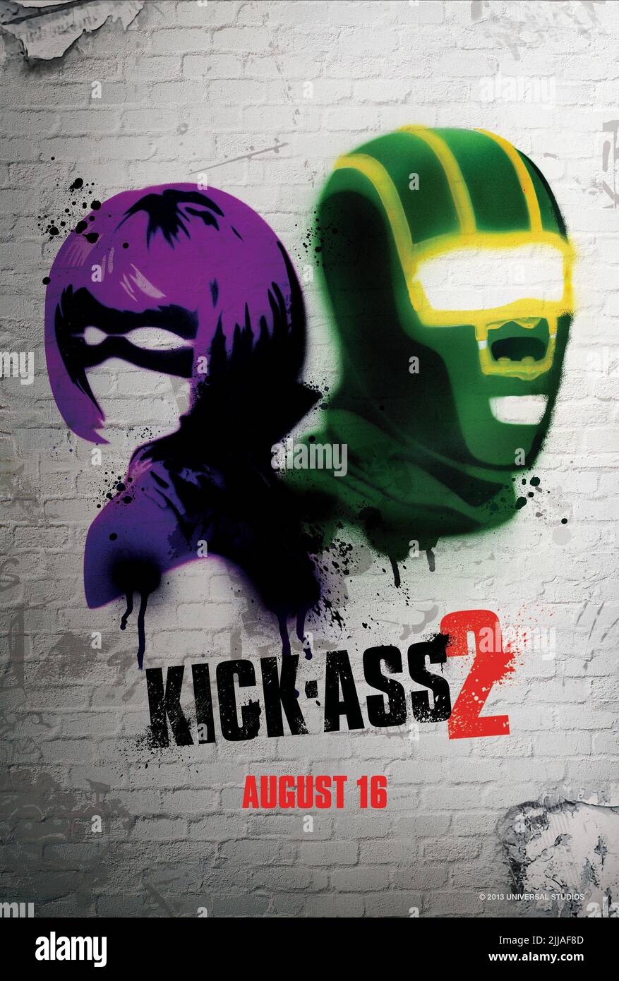 GRAFFITI HERO MASKS POSTER, KICK-ASS 2, 2013 Stock Photo - Alamy